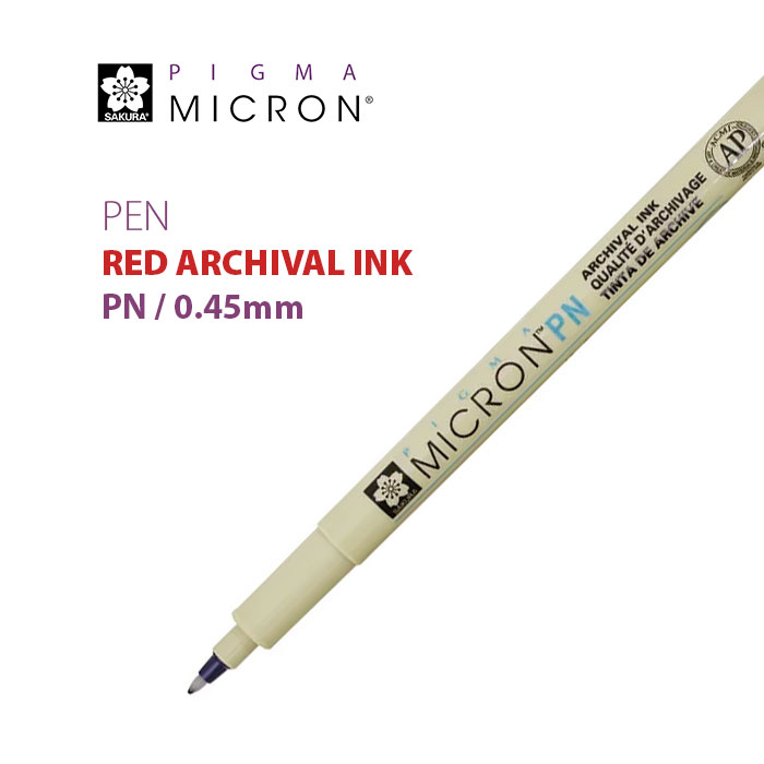 Pigma Microne Drawing Pen - Red - PN - 0.45mm